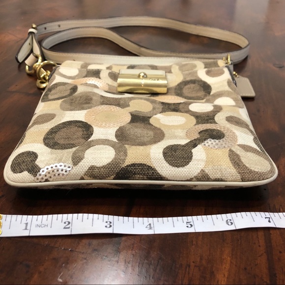 Coach | Bags | Coach Sequin Embellished Neutral Crossbody | Poshmark